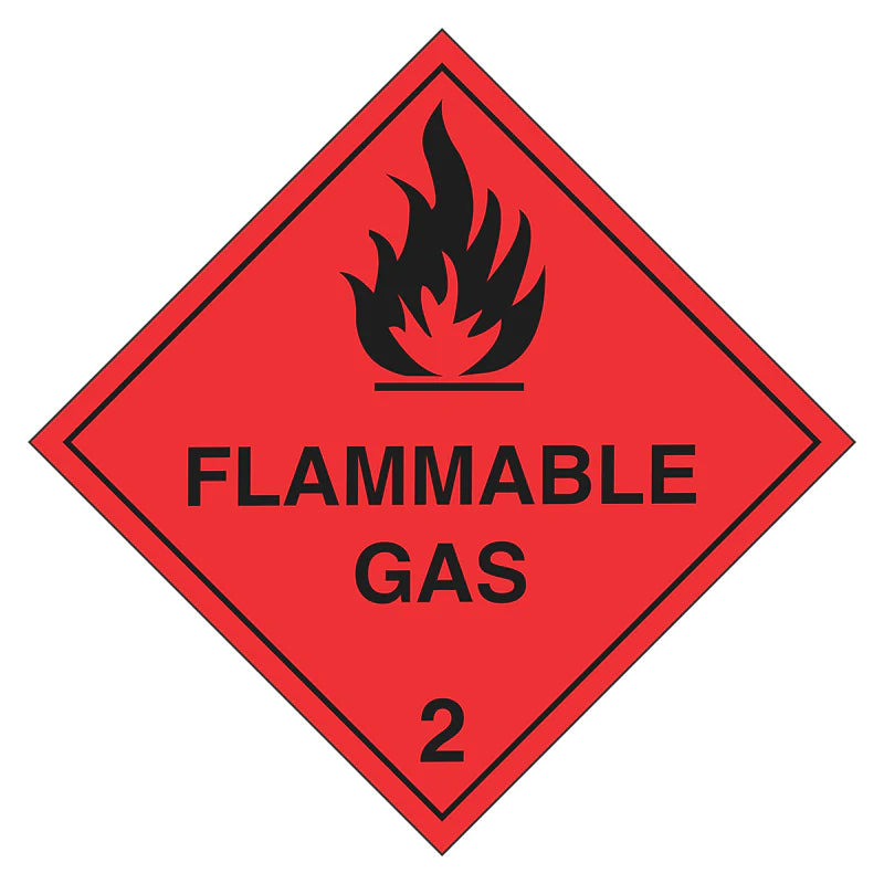 Flammable Gas 2 DG Labels Red 100x100mm ROLL 500 – owdirect.com.au