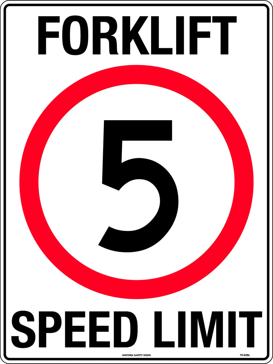 Forklift Safety Signs - FORKLIFTS SPEED LIMIT 5Km – owdirect.com.au