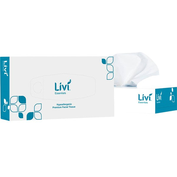 Livi Essentials 2 Ply Hypoallergenic Facial Tissue 100's Carton 48 ...