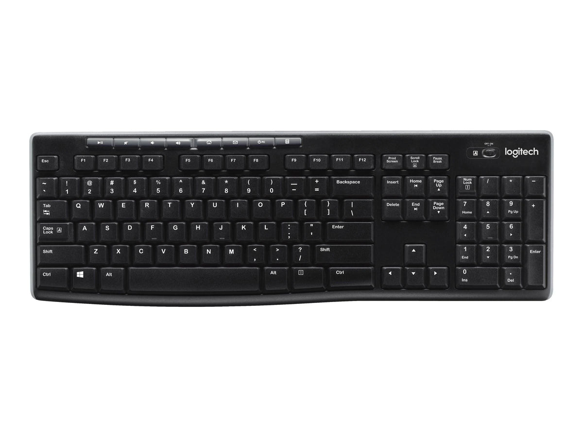 Logitech K270 2.4 GHz Wireless Full Size Keyboard Unifying Receiver 12 ...