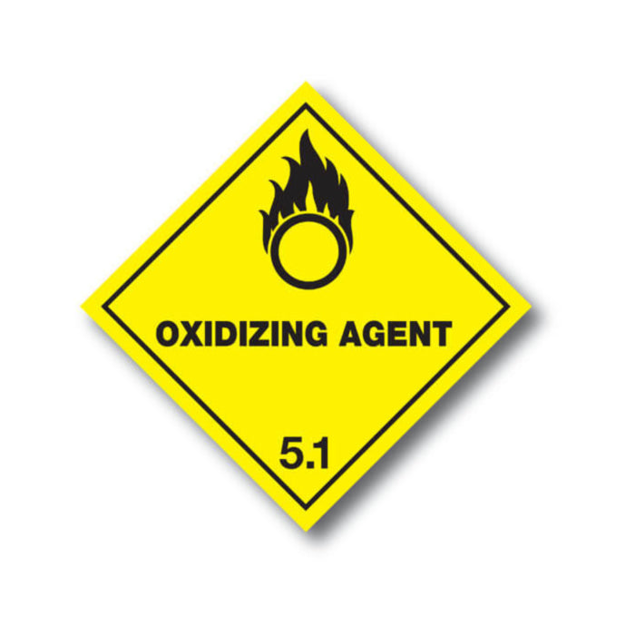 Oxidizing Agent 5.1 Labels DG Labels Yellow 100x100mm ROLL 500 ...