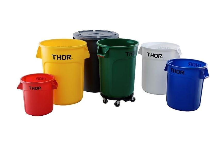Thor Round Plastic Bin 75L Yellow – owdirect.com.au