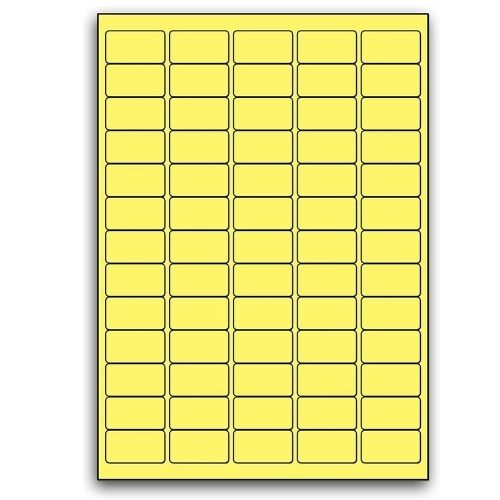 Eco Friendly A4 65L Fluro Yellow Address Labels 38.1 x 21.2mm Pack 100 ...