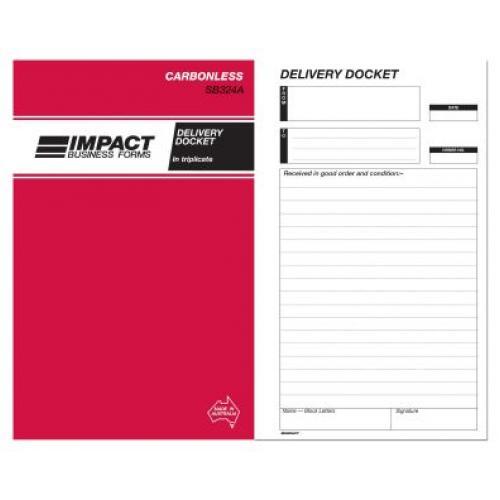 Impact SB324A Carbonless Triplicate Delivery Bbook 8 x 5 Pack 5 ...