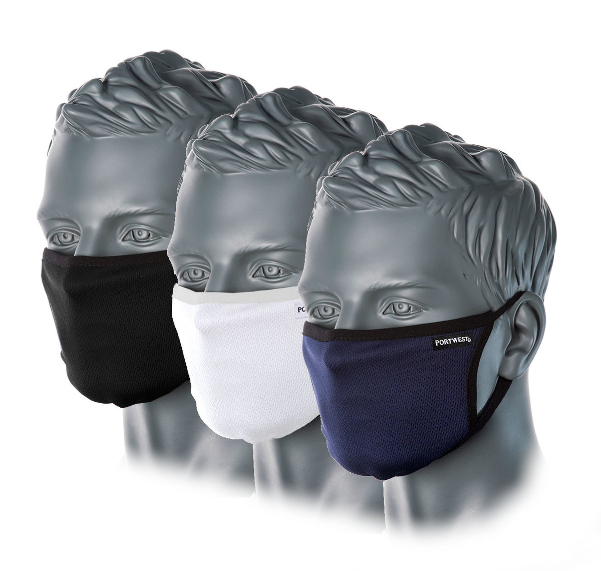 Portwest New Reusable Face Mask with Nose Bar Navy – owdirect.com.au